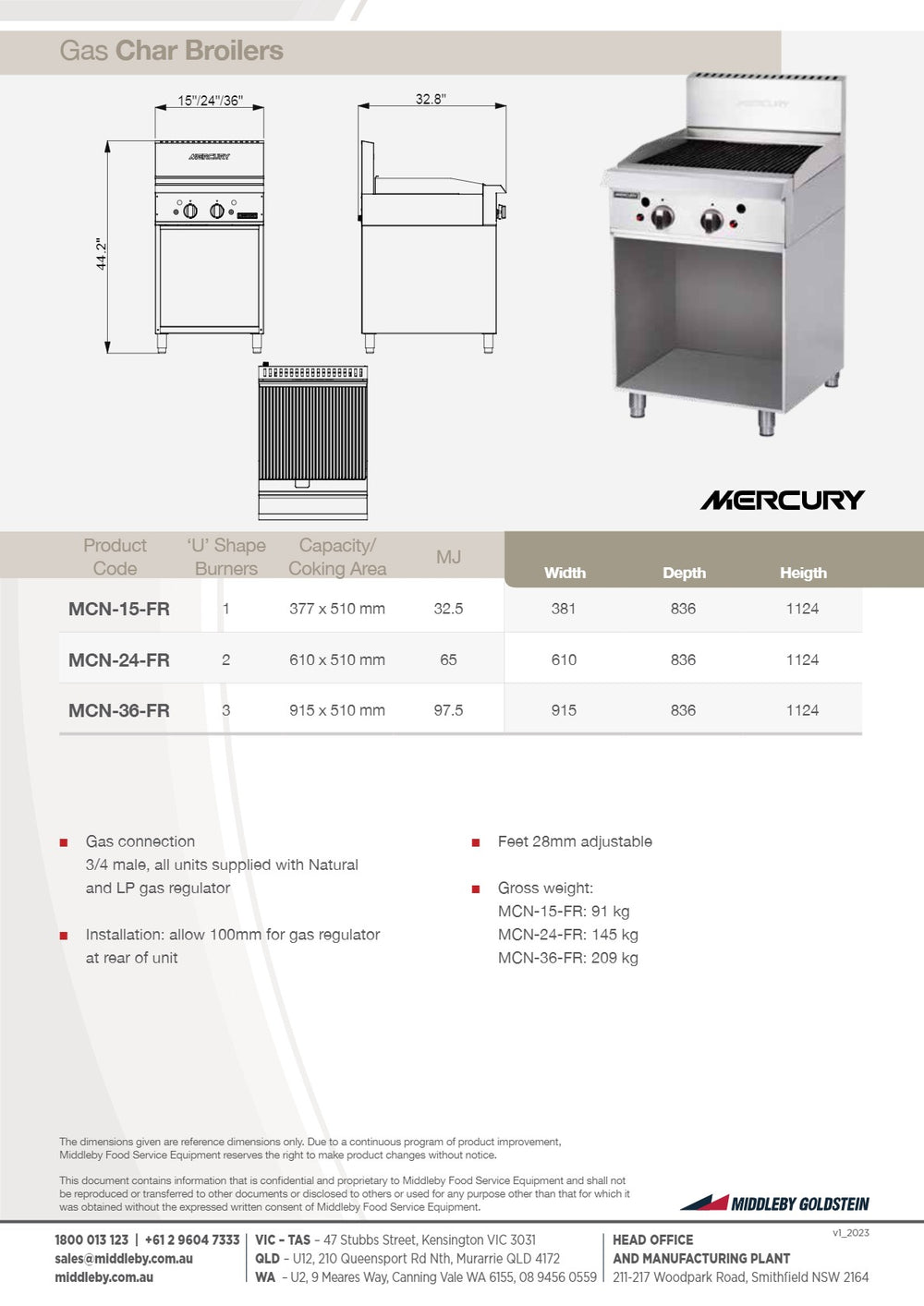 Mercury MCN-36-FR - Char Grill | SilverChef