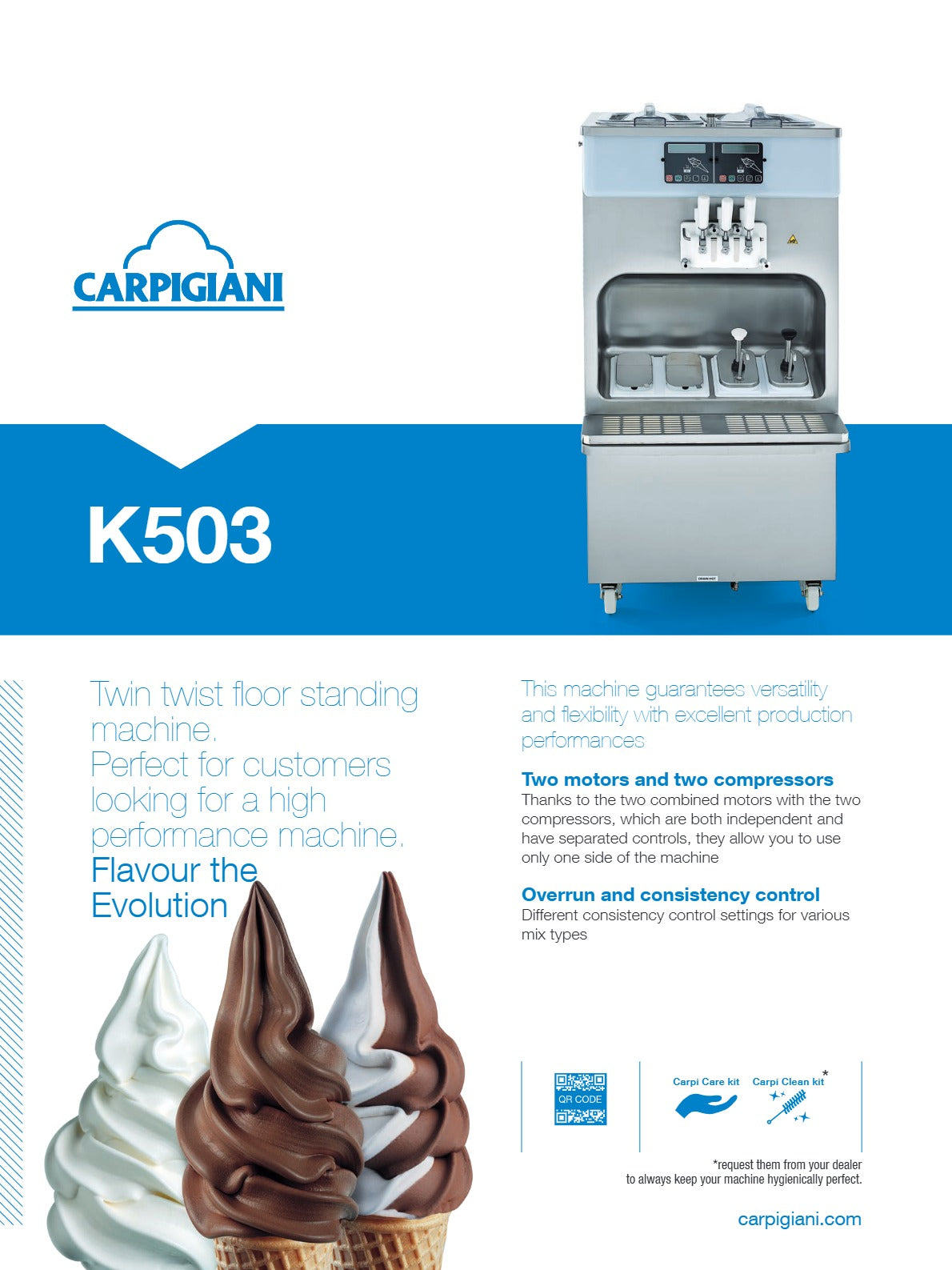Carpigiani K503 P SP - Floorstanding Twin-Twist Soft Serve Machine | SilverChef