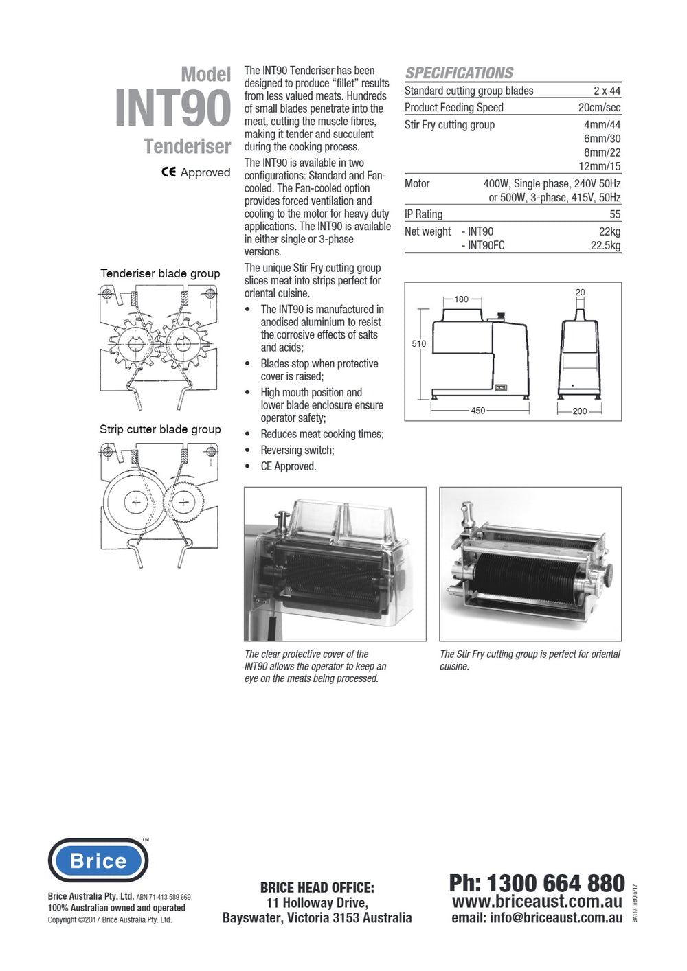 Brice INT90-STIRFRY - Meat Tenderiser | SilverChef