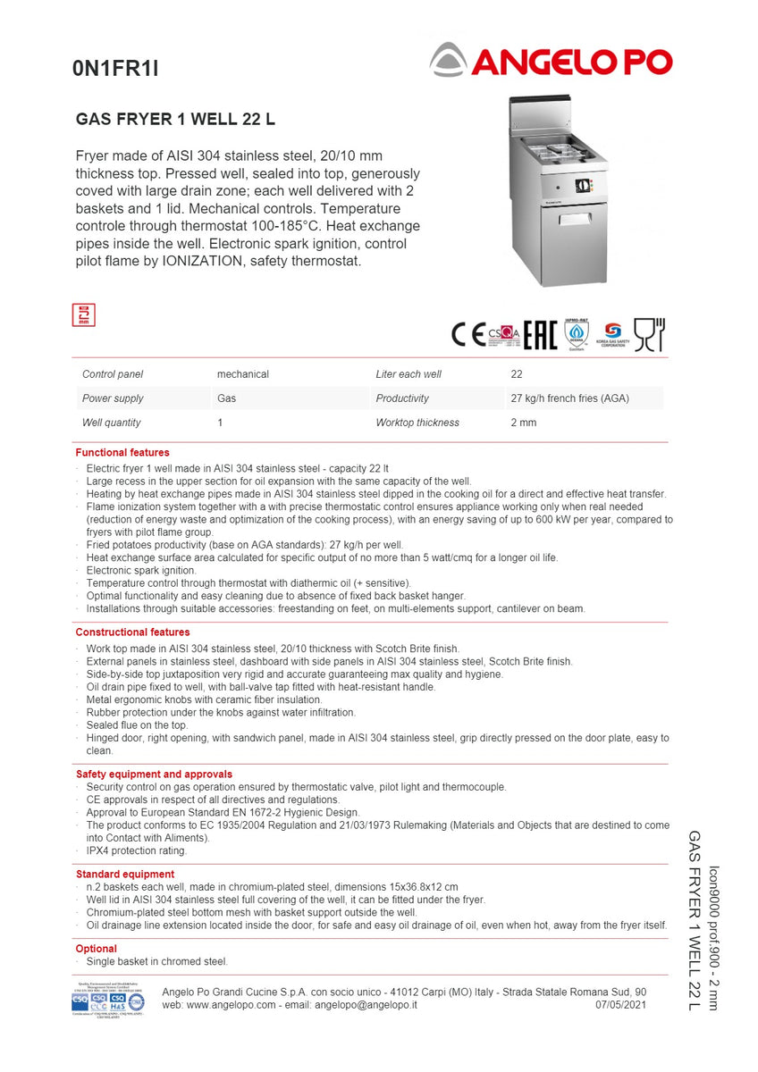 Angelo Po Icon9000 0N1FR1I - Fryer | SilverChef