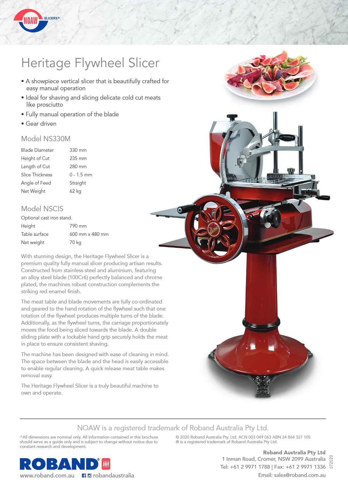 Noaw NS330M - Heritage Flywheel Slicer | SilverChef