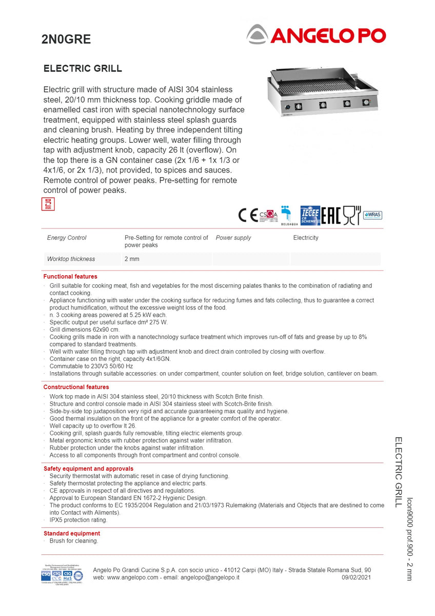 Angelo Po Icon9000 2N0GRE - Char Grill | SilverChef