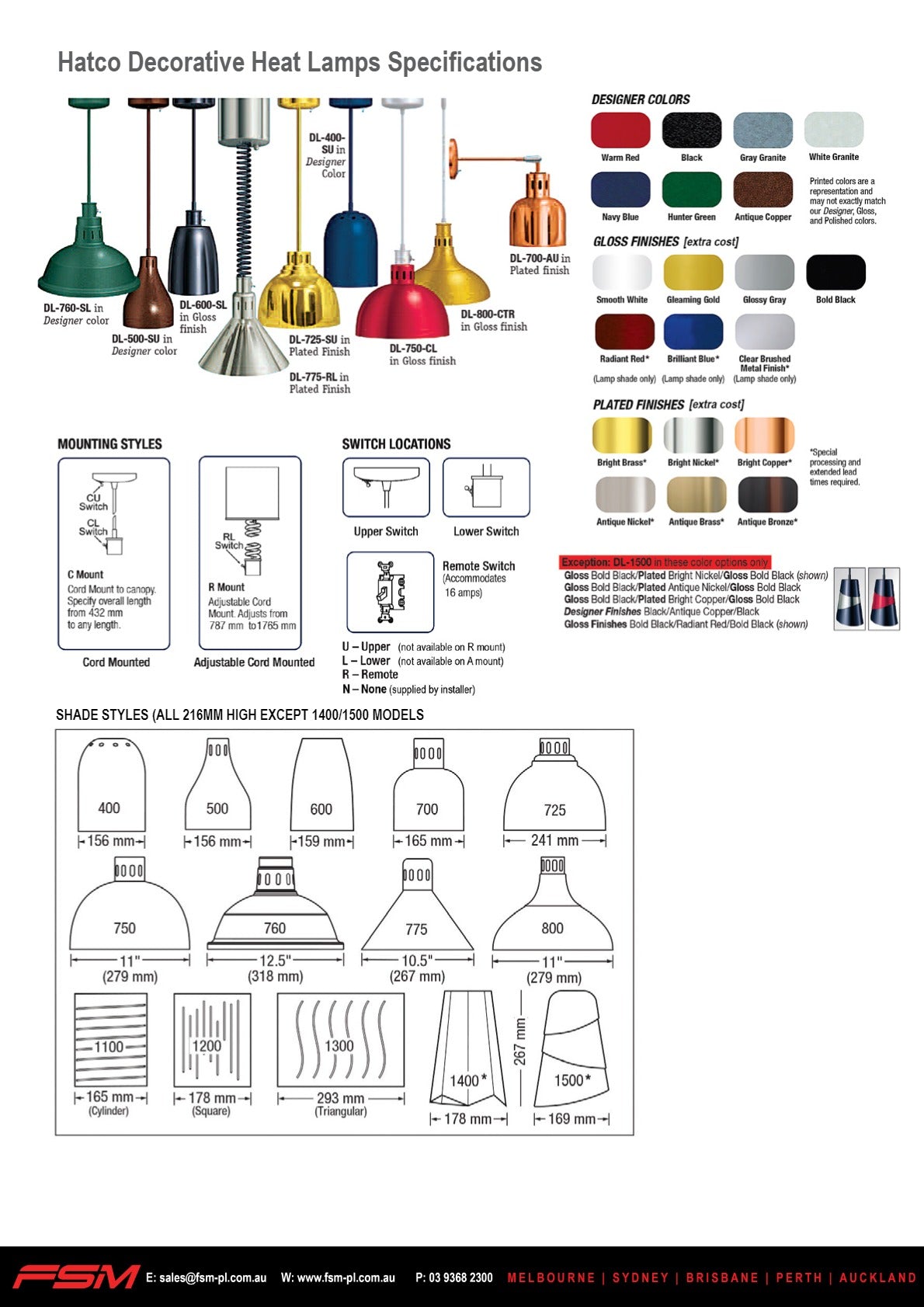 Hatco DL-750-RL-BOLDBLACK - Decorative Heat Lamp | SilverChef