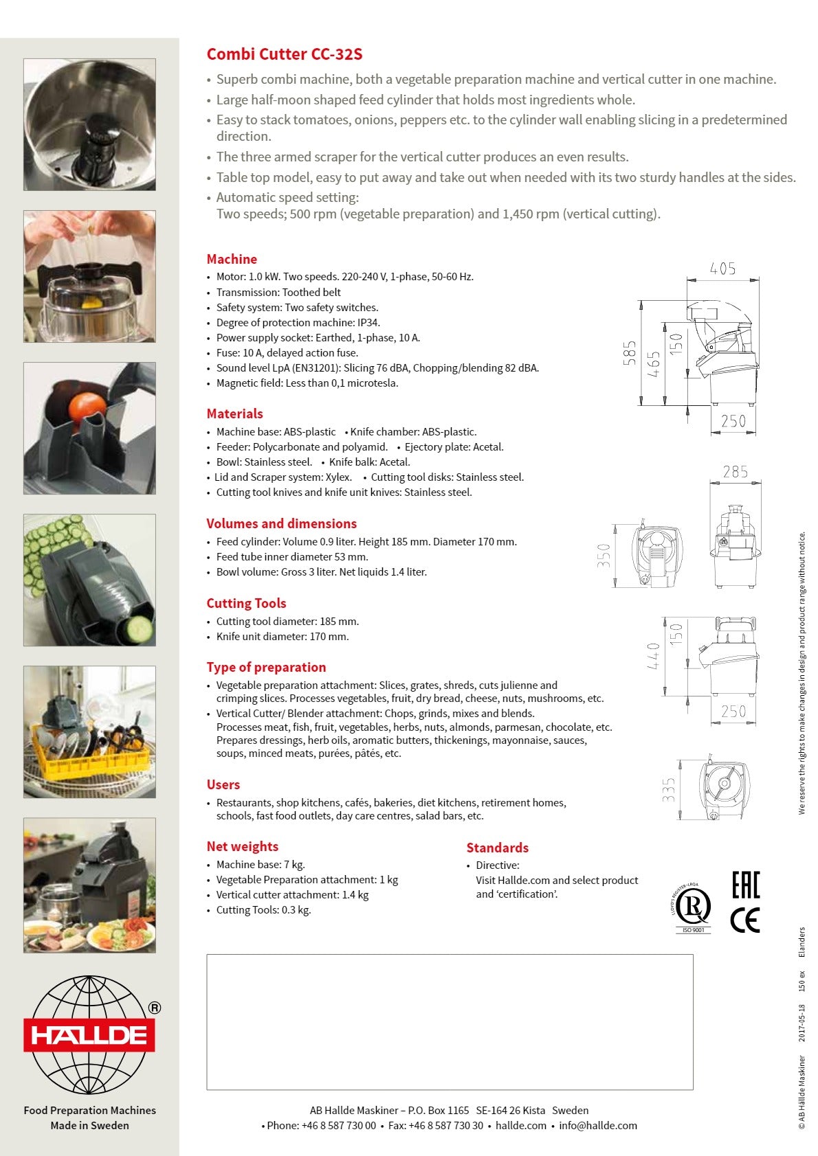 Hallde CC-32S - Combi Cutter | SilverChef