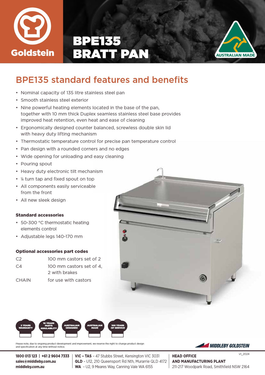 Goldstein BPE135 - Bratt Pan | SilverChef