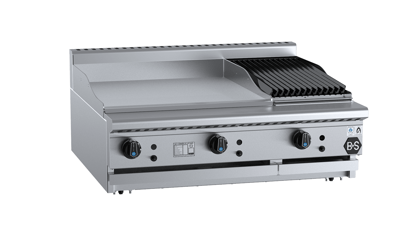 B+S Black BT-GRP6-CBR3BM - Combination Griddle & Char Grill – SilverChef AU