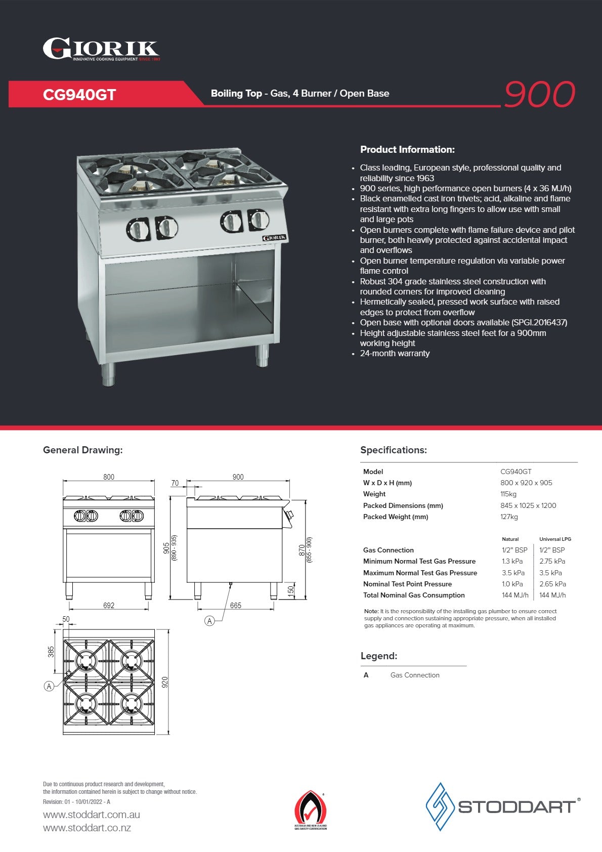 Giorik CG940GT - 4 Burner Cook Top | SilverChef