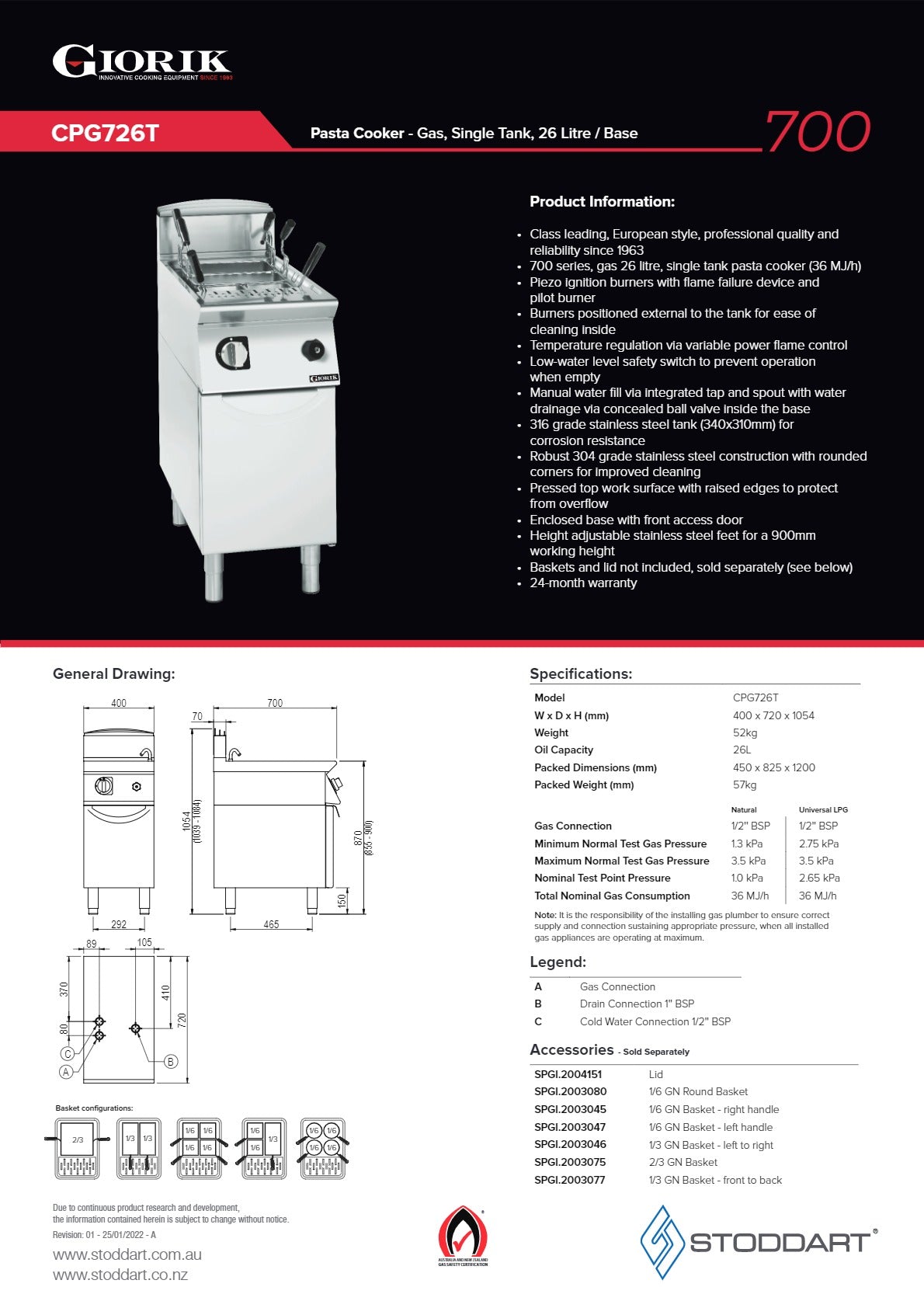 Giorik CPG726T - Pasta Cooker | SilverChef