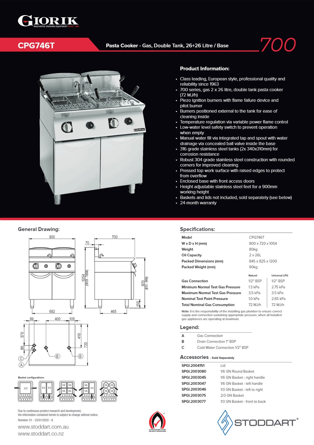 Giorik CPG746T - Pasta Cooker | SilverChef