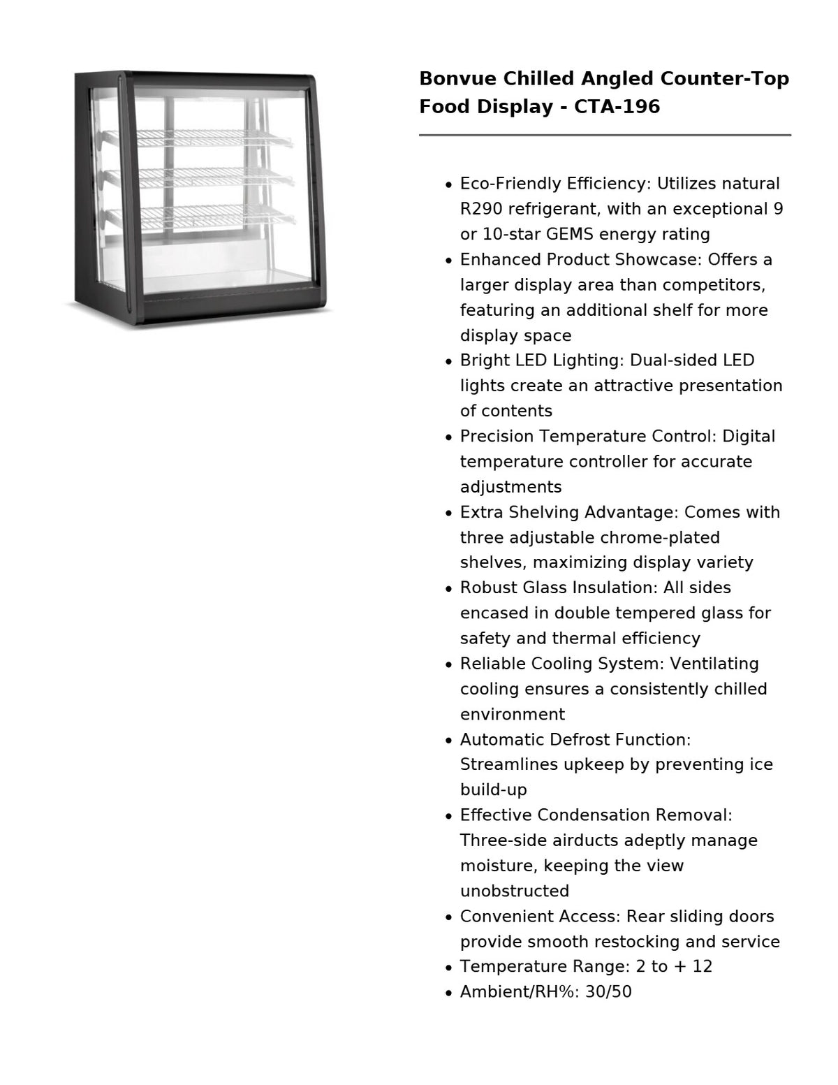 Bonvue CTA-196 - Countertop Cold Food Display | SilverChef