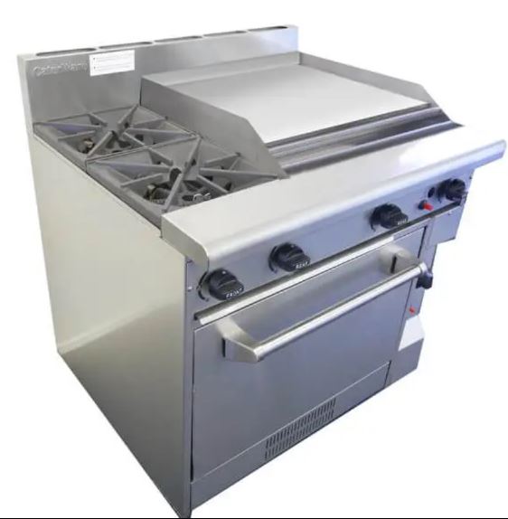 Caterware CW-GBO2-60HP-NG 2 Burner Cooktop + 300mm Hotplate + Oven ...