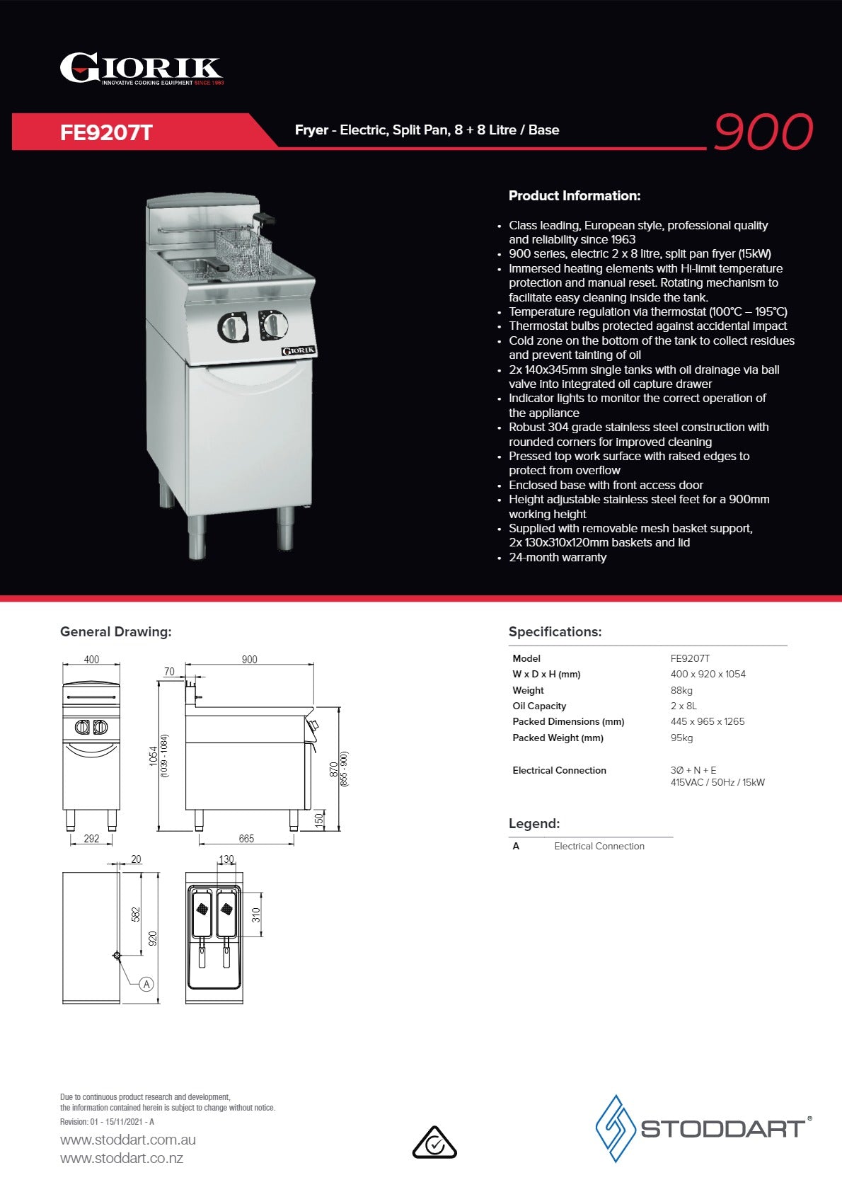 Giorik FE9207T - Split Pan Fryer | SilverChef
