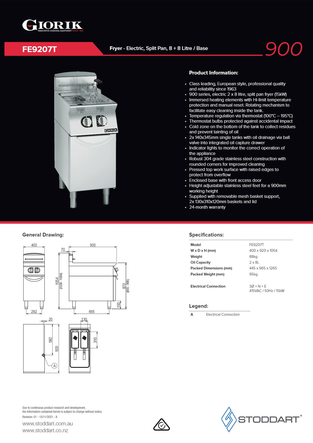 Giorik FE9207T - Split Pan Fryer | SilverChef