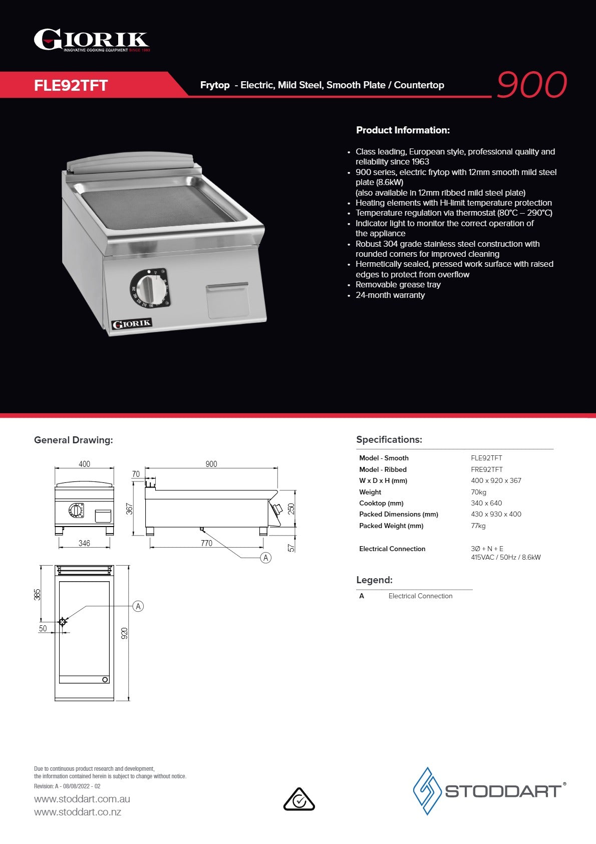 Giorik FLE92TFT - Griddle | SilverChef