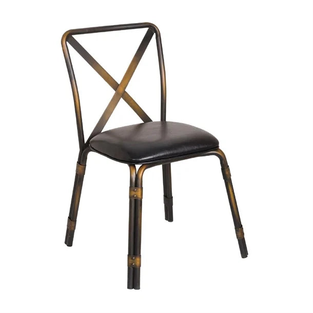 Bolero GM648 - Four Steel Chairs with Black PU Seats | SilverChef
