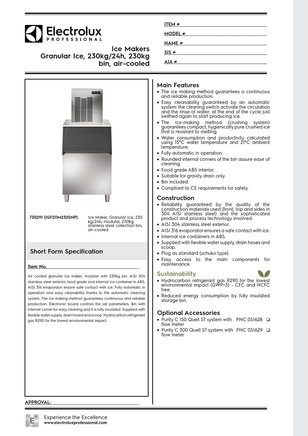 Electrolux Professional IGF211M230SNP - 230kg Modular Flake Ice Machin ...