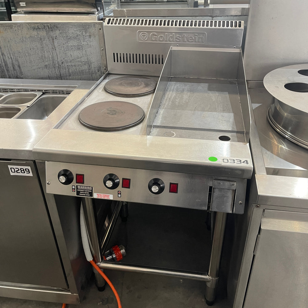 Goldstein PEB2S12G 2 Solid Plate Electric Cooktop Griddle | SilverChef