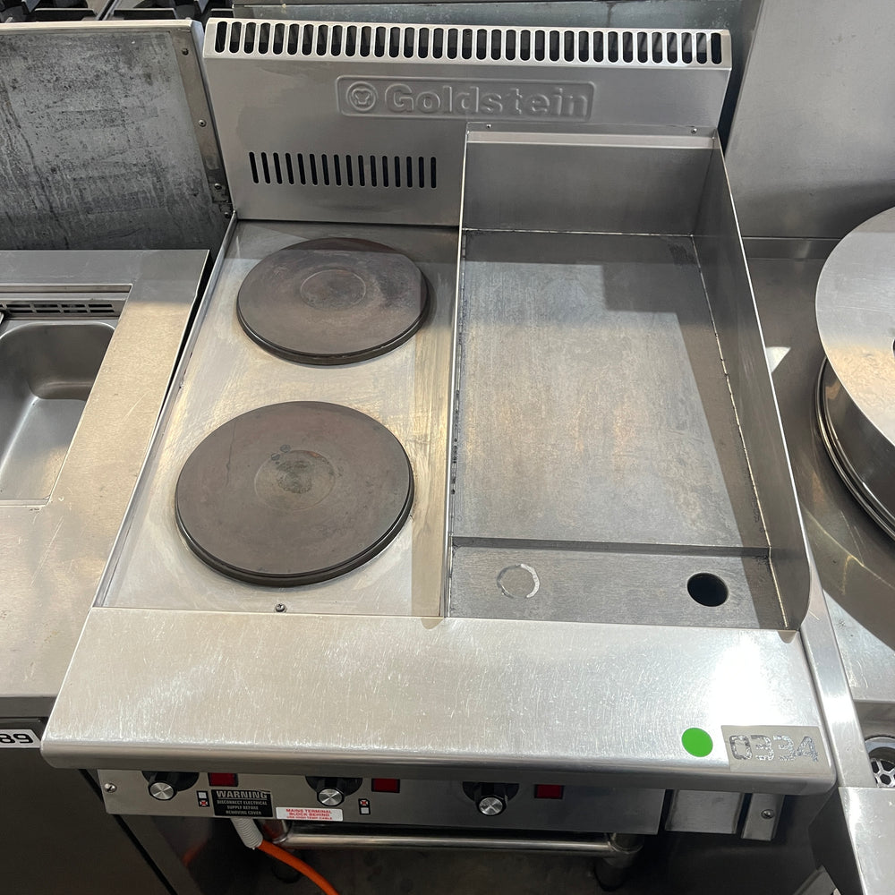 Goldstein PEB2S12G 2 Solid Plate Electric Cooktop Griddle | SilverChef