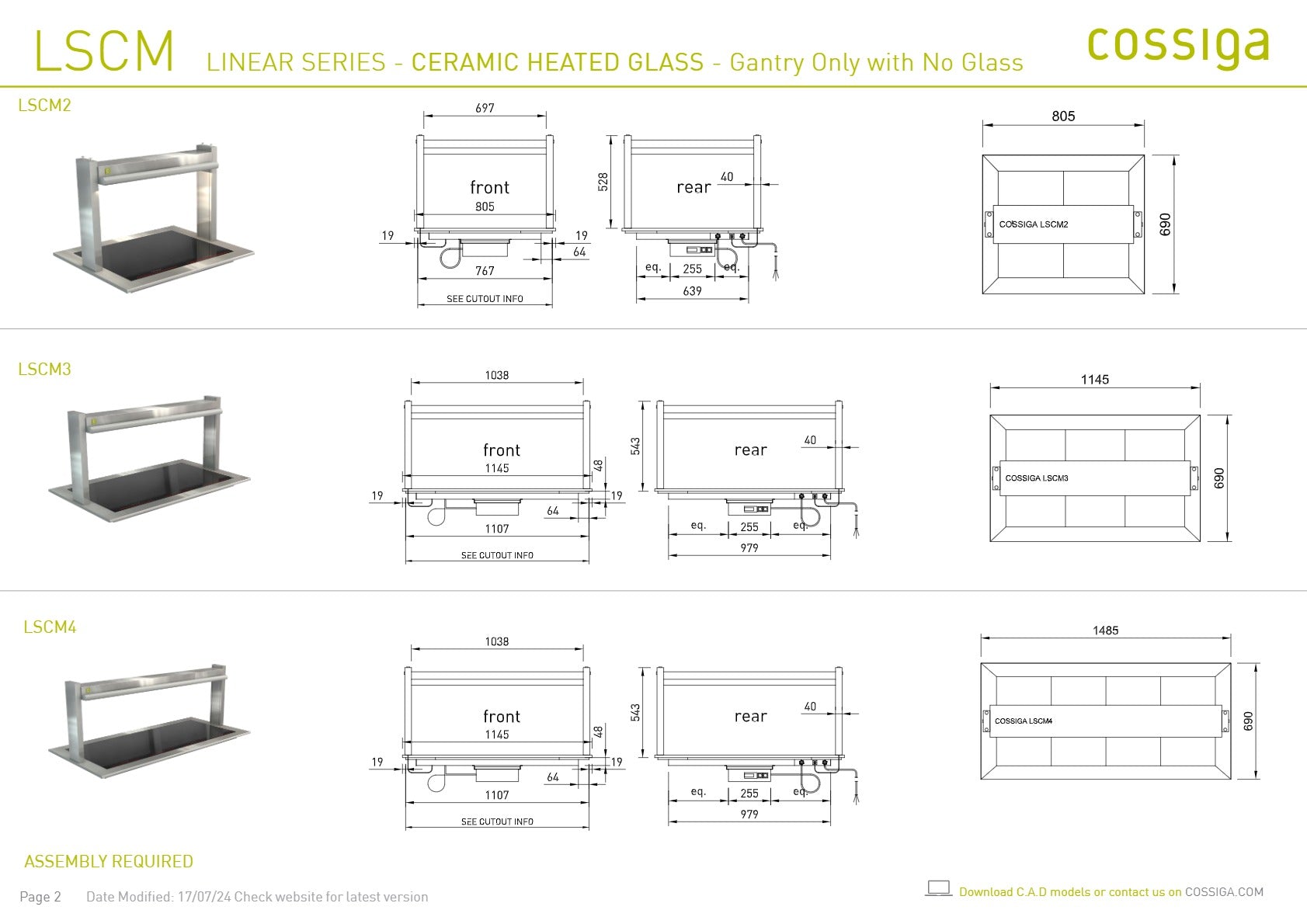 Cossiga Linear Series LSCM3 - Ceramic Hotplate | SilverChef