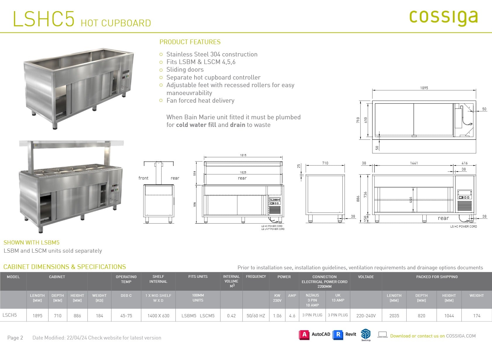Cossiga Linear Series LSHC5 - Hot Cupboard | SilverChef