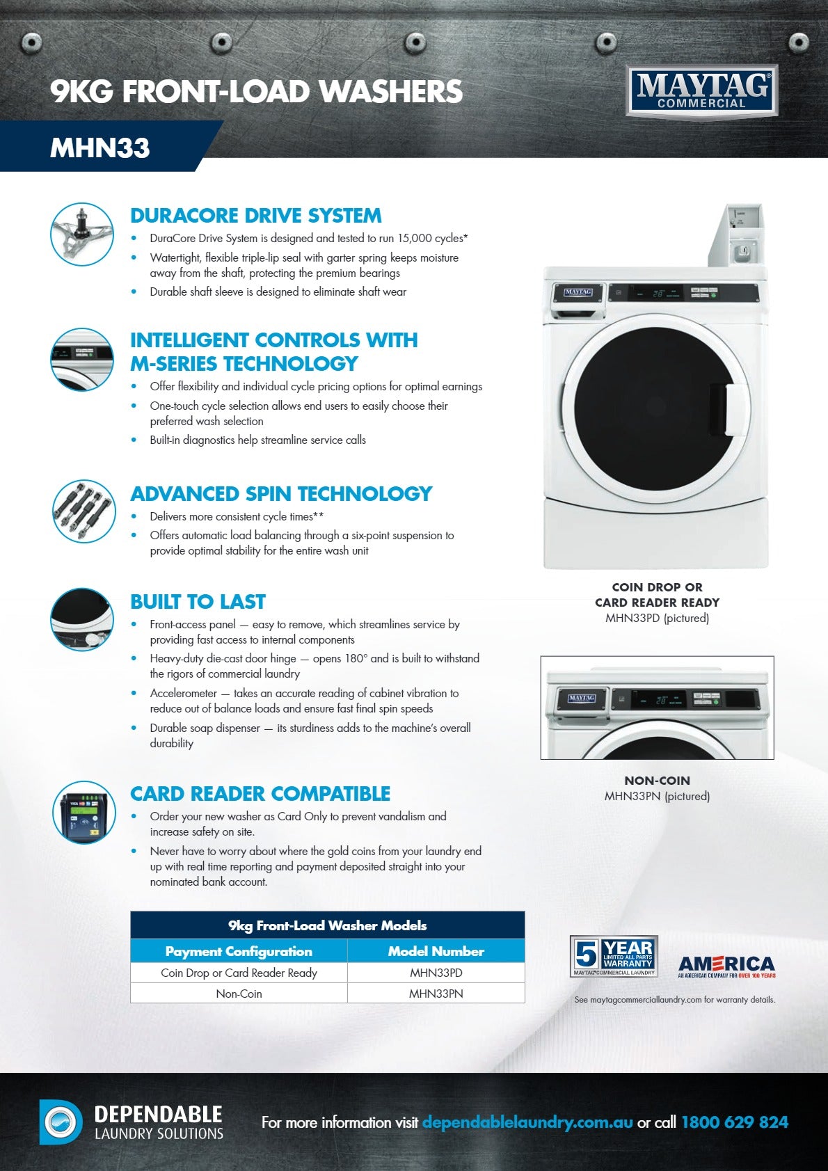 Maytag Commercial MHN33PN - Front Load Washer | SilverChef