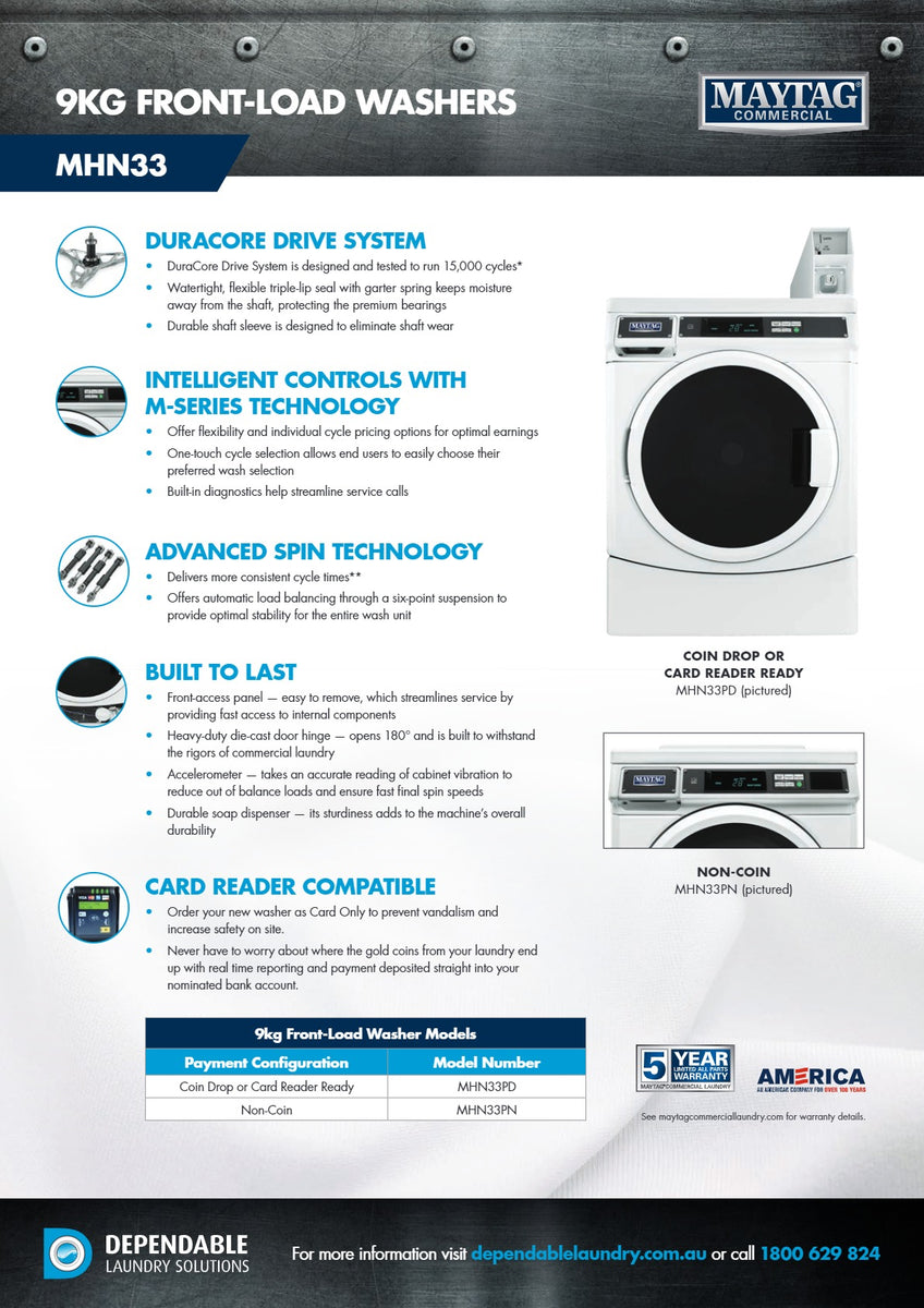 Maytag Commercial MHN33PN - Front Load Washer | SilverChef