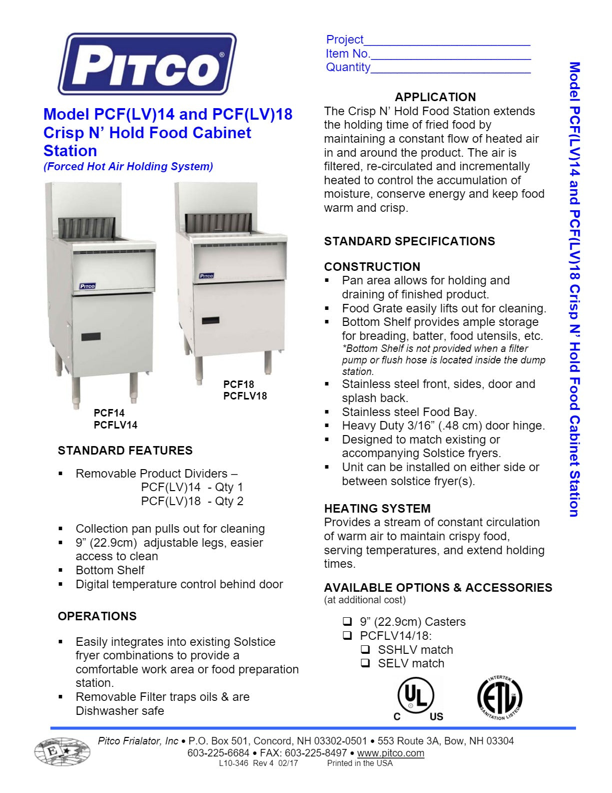Pitco PCF-18 - Crisp N Hold Food Cabinet | SilverChef