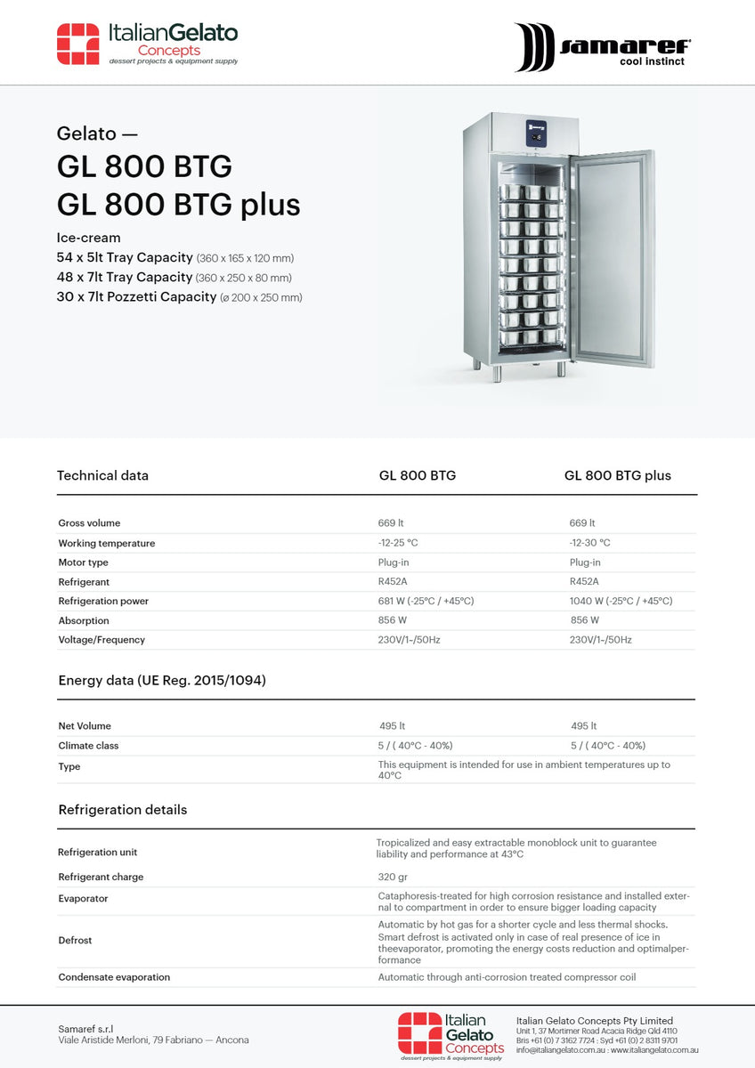 Samaref GL 800 - Gelato Storage Freezer | SilverChef