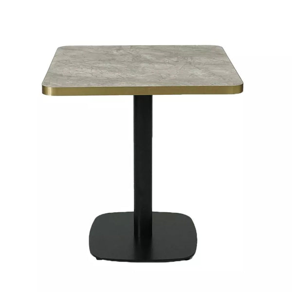 Gold Aluminium Edge HPL Laminate Tabletop in Tawny Marble Complete Tab ...