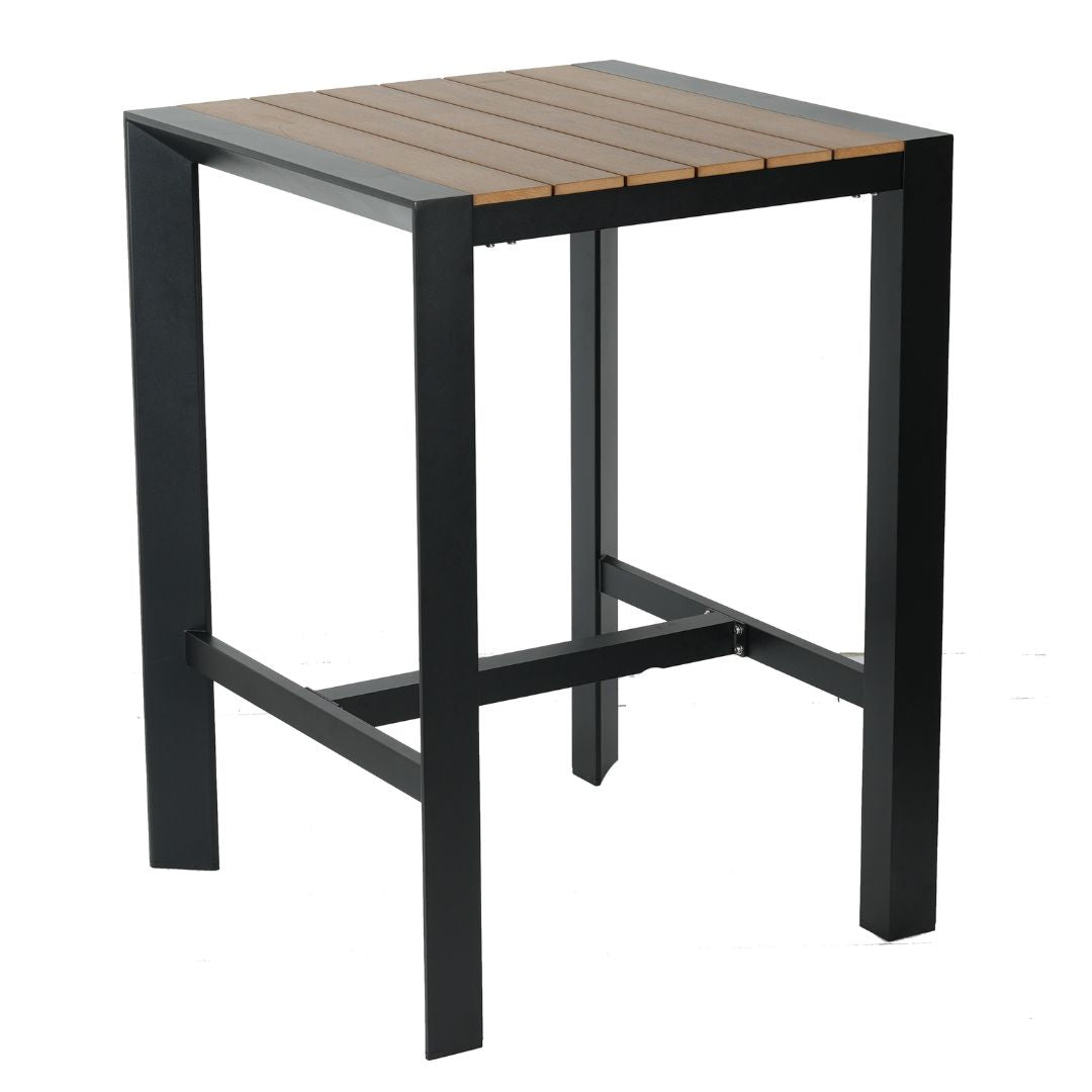 Café Solutions Teak Aluminium & Polywood Bar Table 800 x 800mm | SilverChef