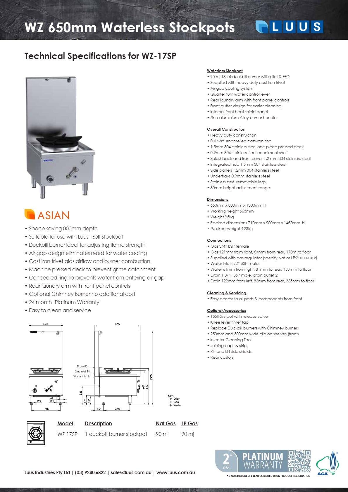 Luus WZ-17SP - Waterless Stockpot | SilverChef