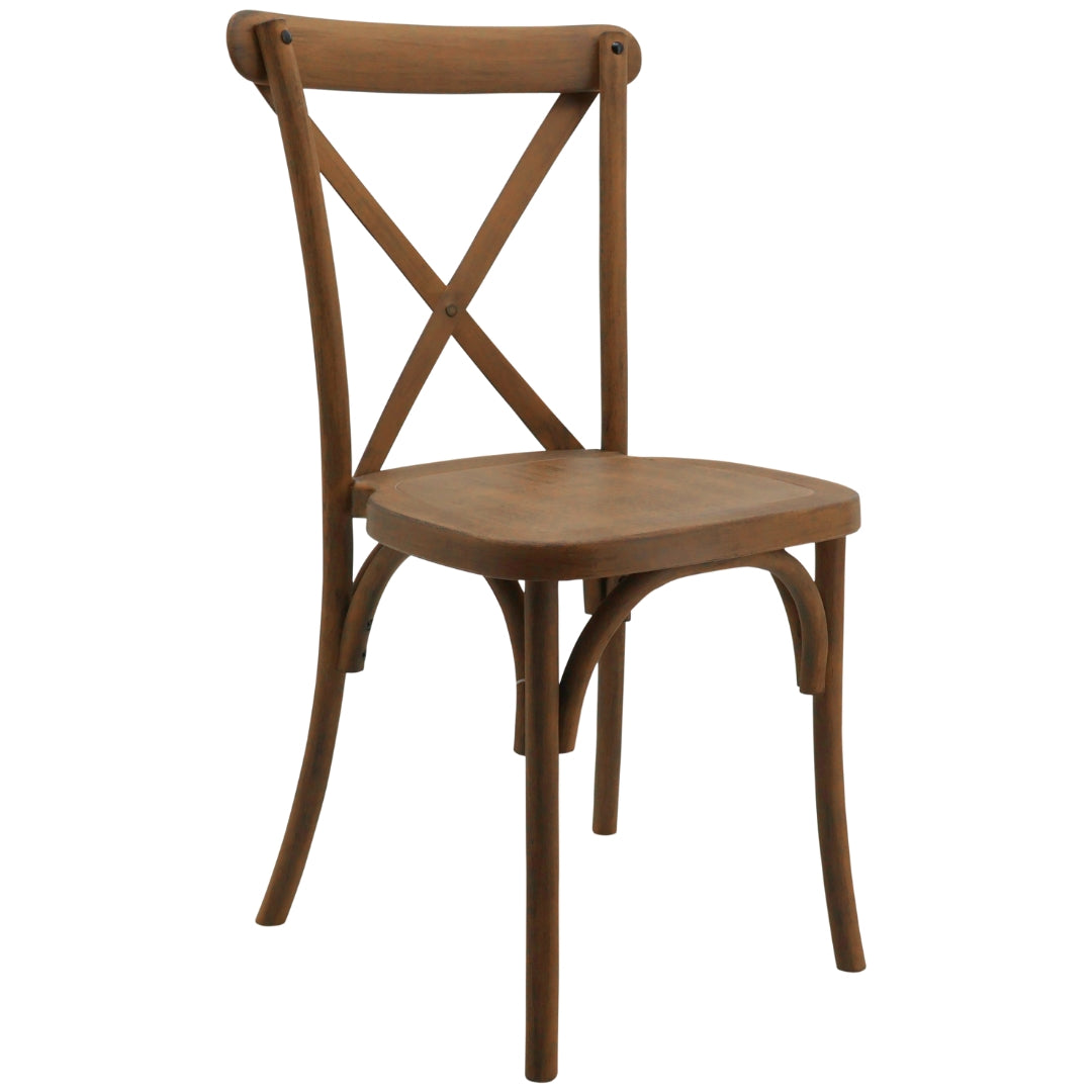 Café Solutions Resin Cross Back Chair Timber Looks – SilverChef AU