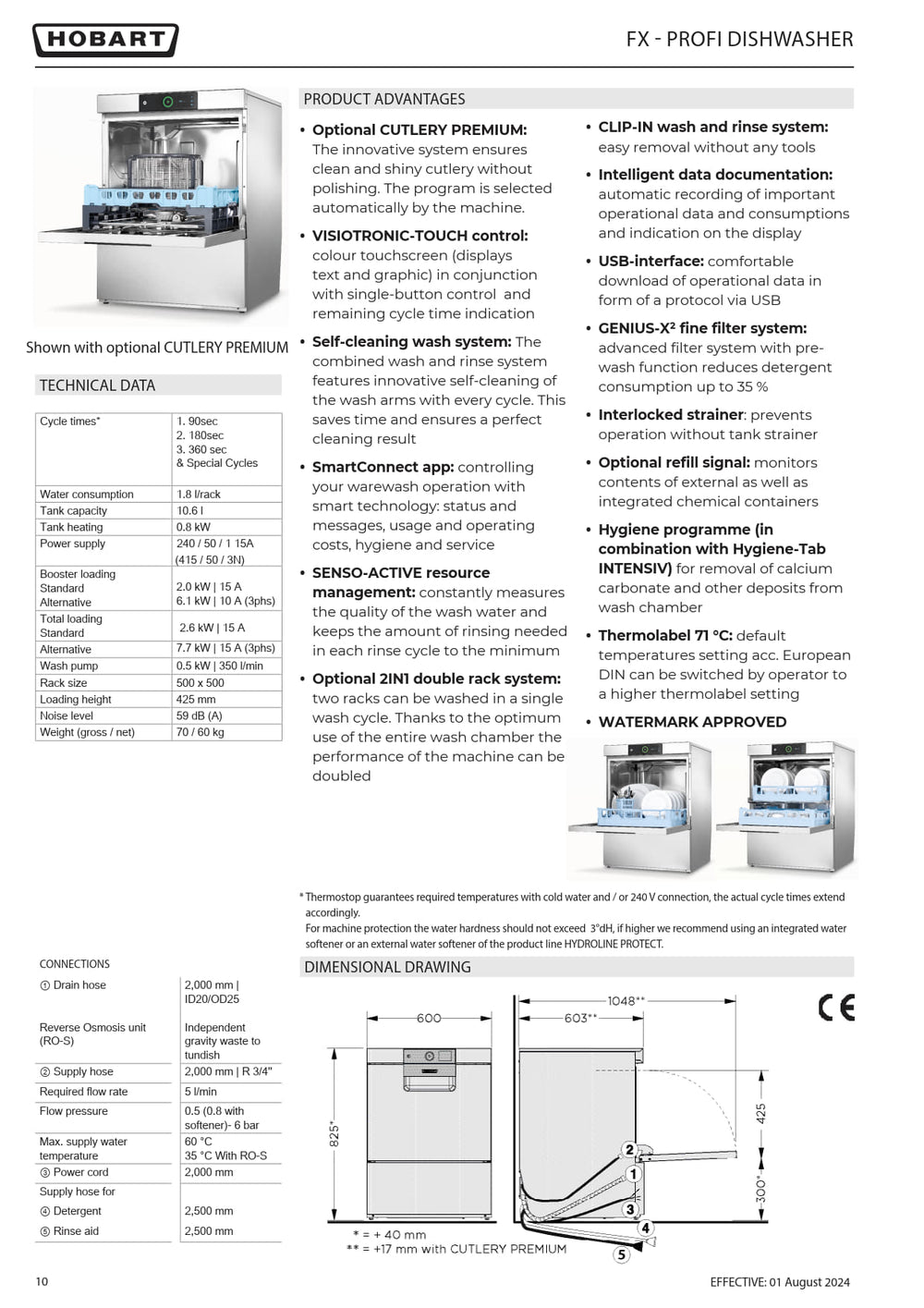 Hobart Profi FX-90C - Undercounter Dishwasher | SilverChef